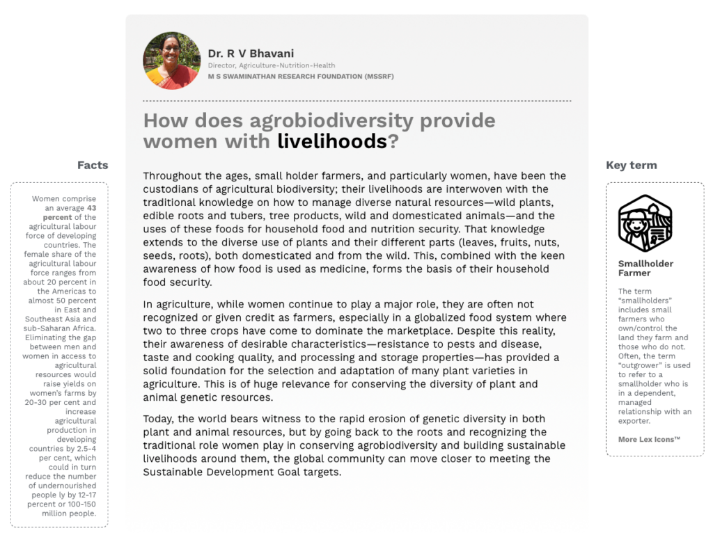 Agrobiodiversity: Lexicon of Food